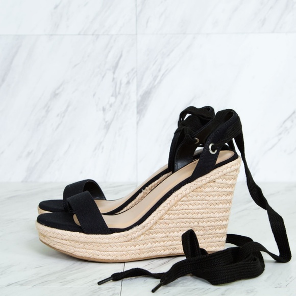 Delicious | Shoes | New Open Toe Laceup Espadrille Wedge Sandals | Poshmark